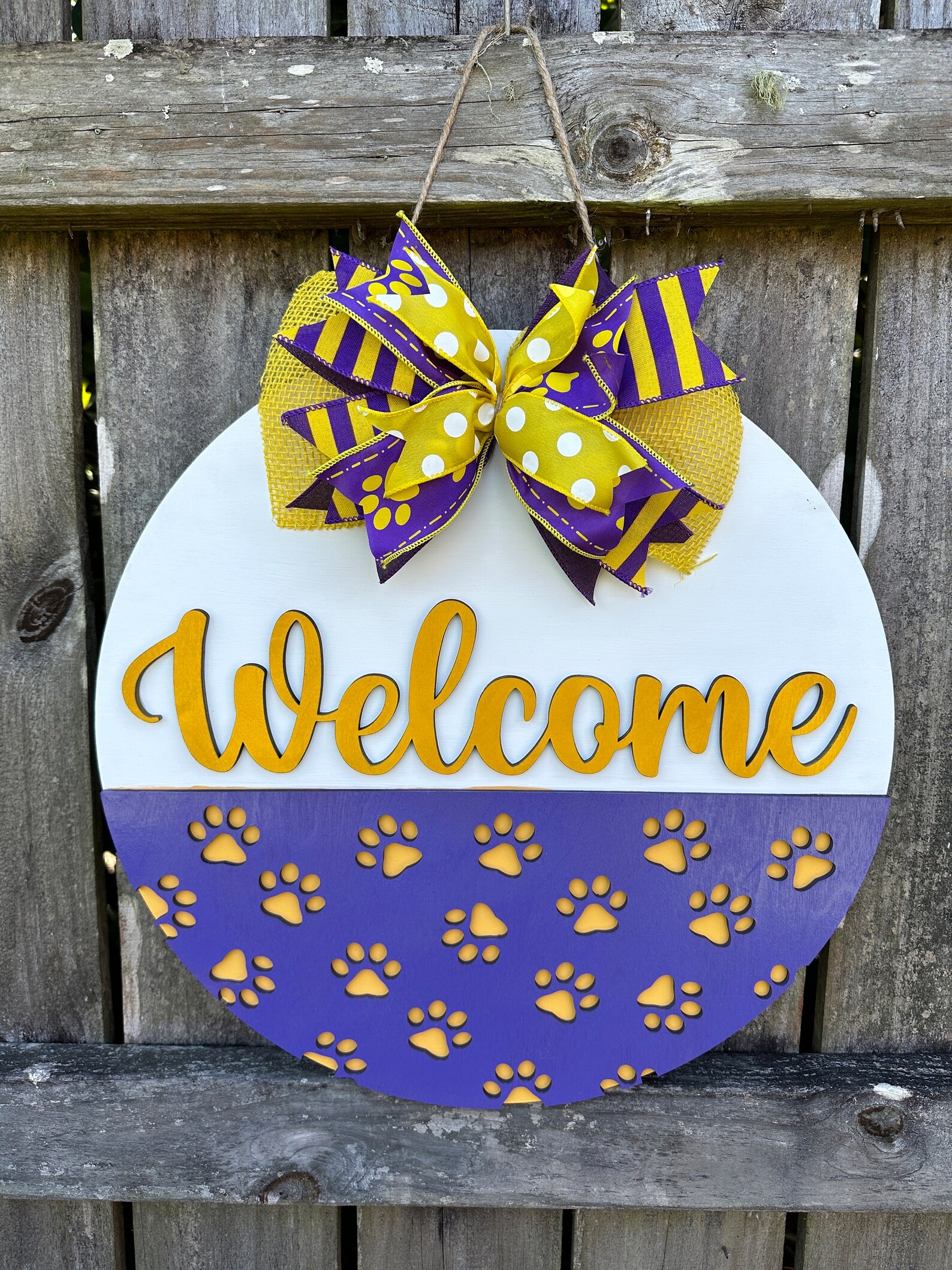 LSU Tigers Welcome Door Hanger: Purple & Gold Louisiana State Decor - Etsy