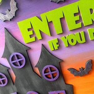 Haunted House Halloween Door Hanger: Spooky Front Door Decor - Etsy