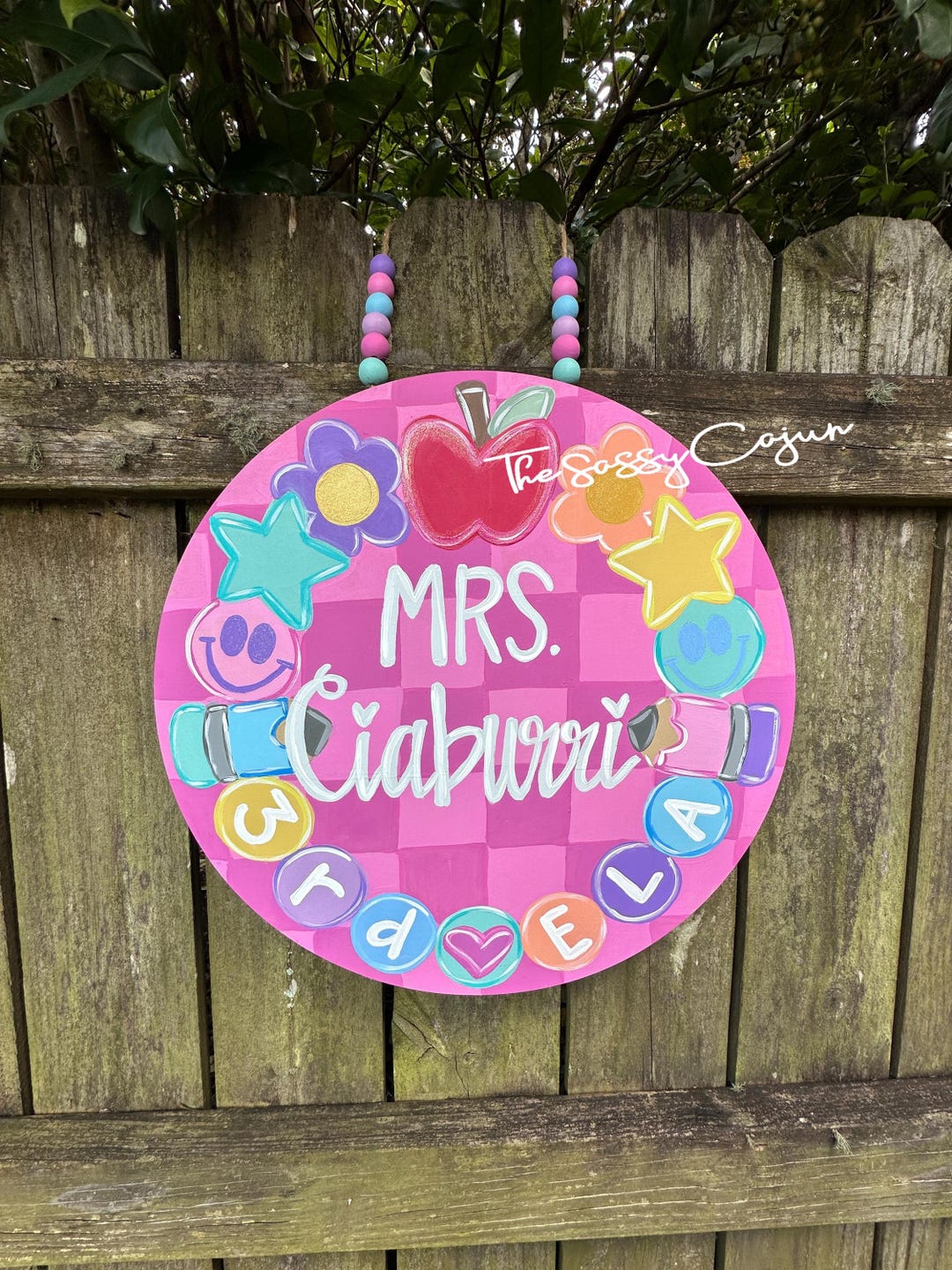 Personalized Teacher Door Hanger: Funky Back to School Decor - Etsy