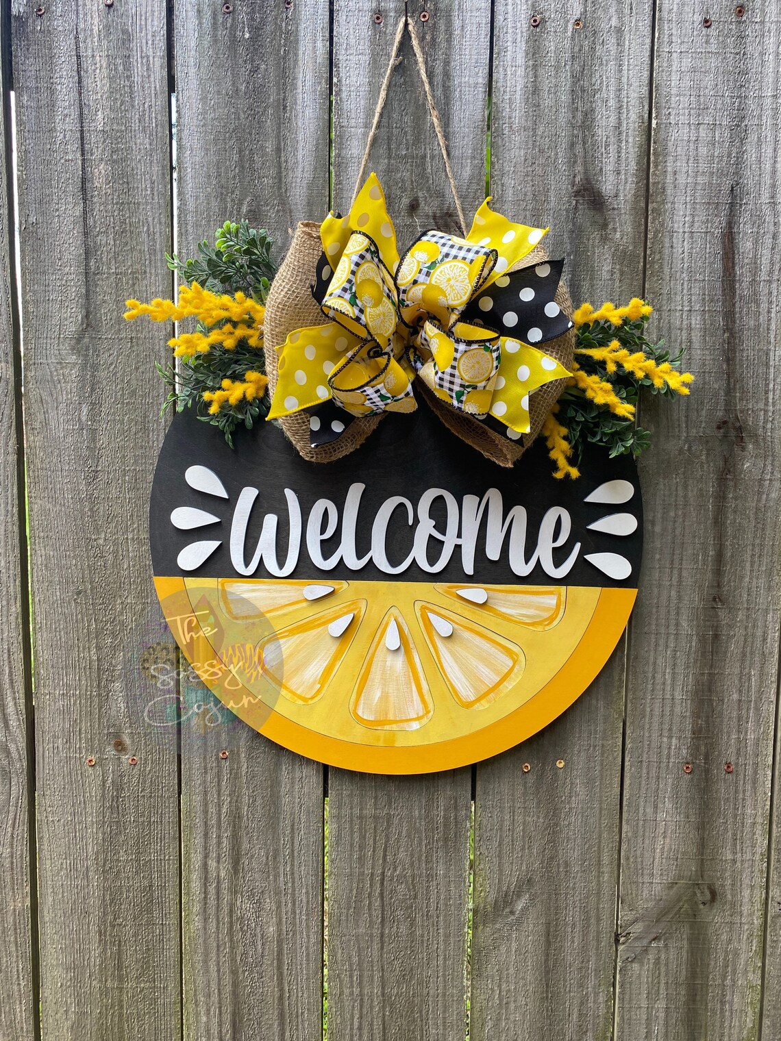 Welcome Round Lemon Door Hanger Lemon Welcome Welcome Dome Hanger Large ...