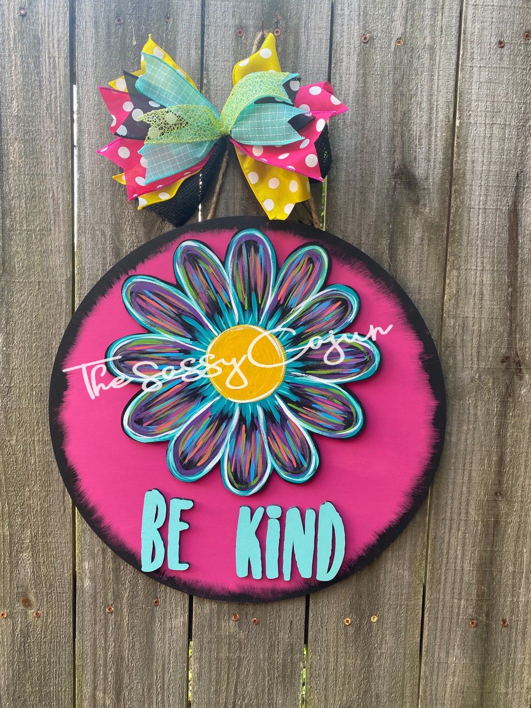 Be Kind Door Hanger | Be Kind Door | Kindess | Be Kind | Floral Door ...
