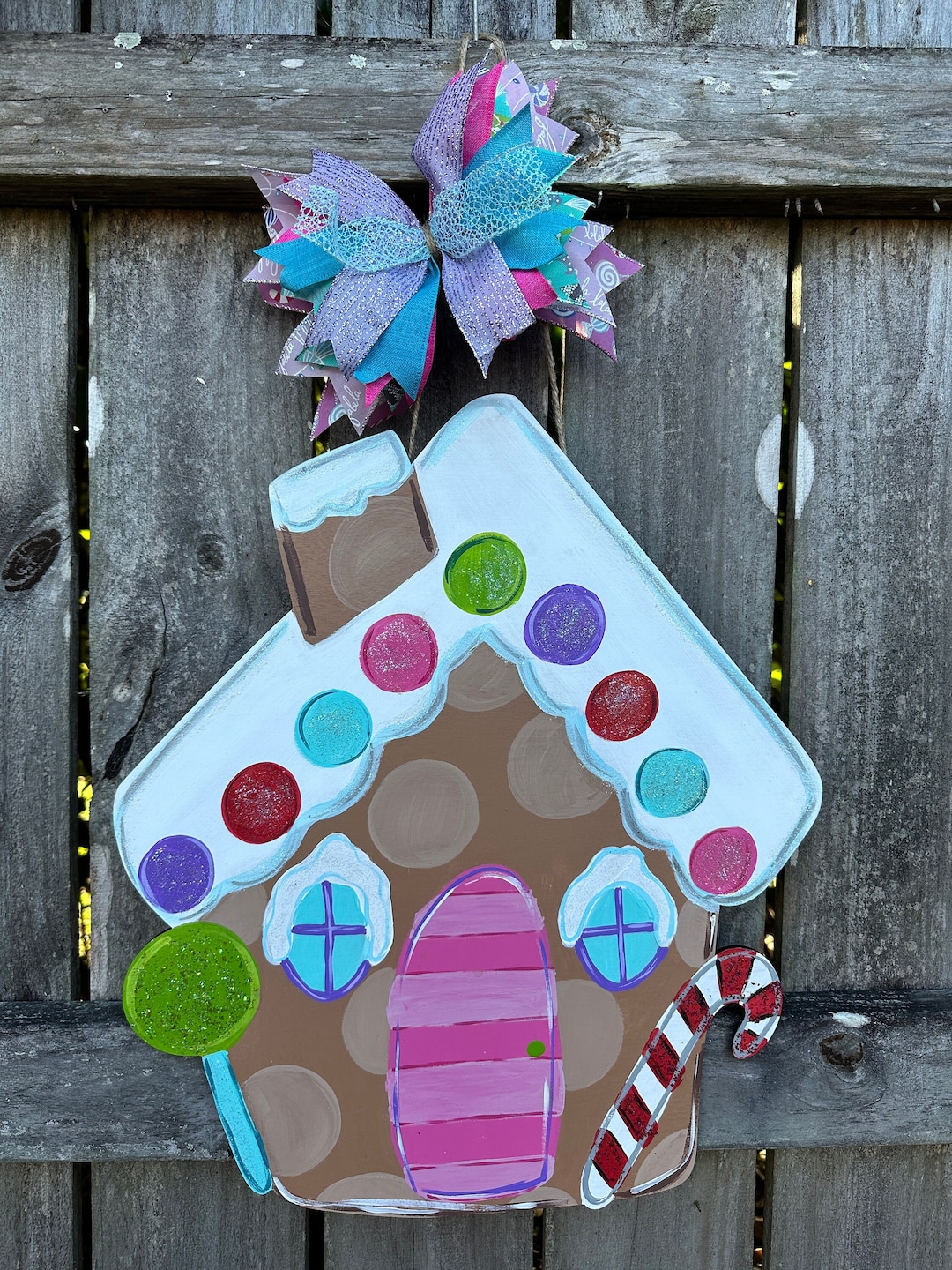 Christmas Door Hanger | Gingerbread House | Gingerbread Wreath ...