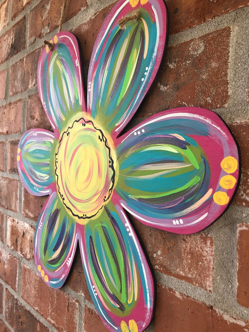 Bright Whimsy Flower Everyday Door Hanger Summer Door - Etsy