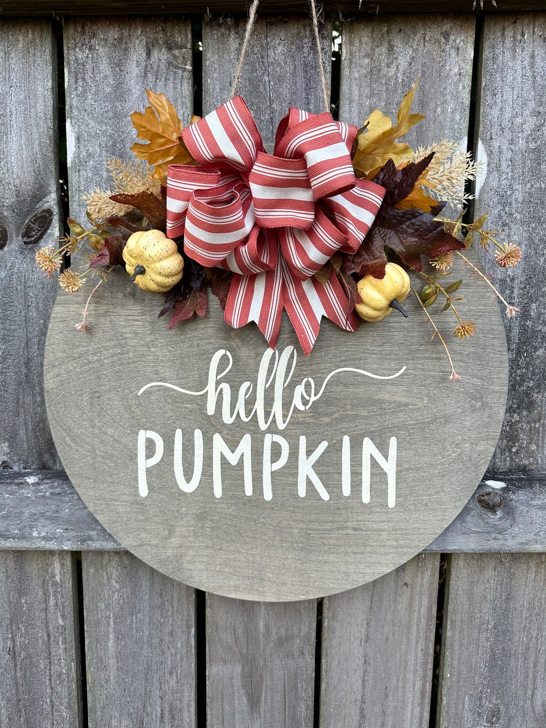 Hello Pumpkin Fall Wreath: 20" Front Door Decor - Etsy