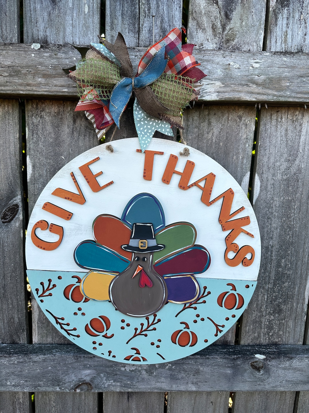 Thanksgiving Door Hanger | Turkey Door Sign | Thanksgiving Wreath ...