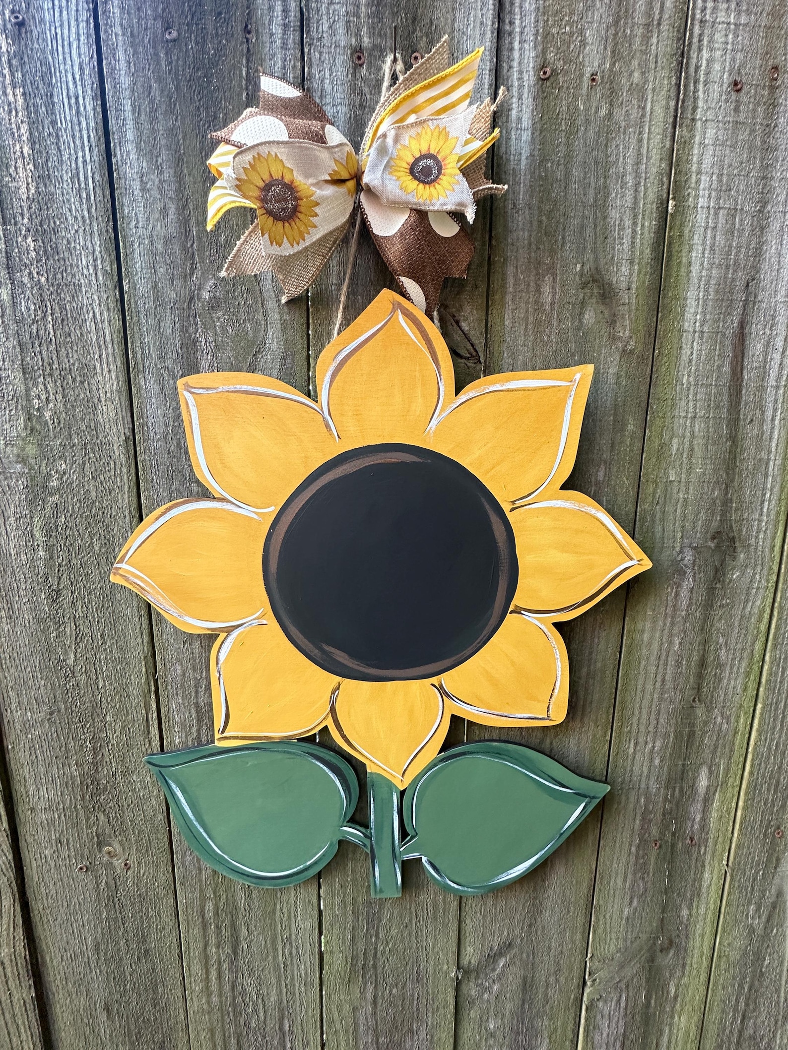 Sunflower Welcome Door Hanger: Wooden Everyday Sign - Etsy