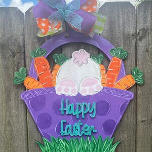 Easter Bunny Door Hanger: Vibrant Spring Basket Decor - Etsy