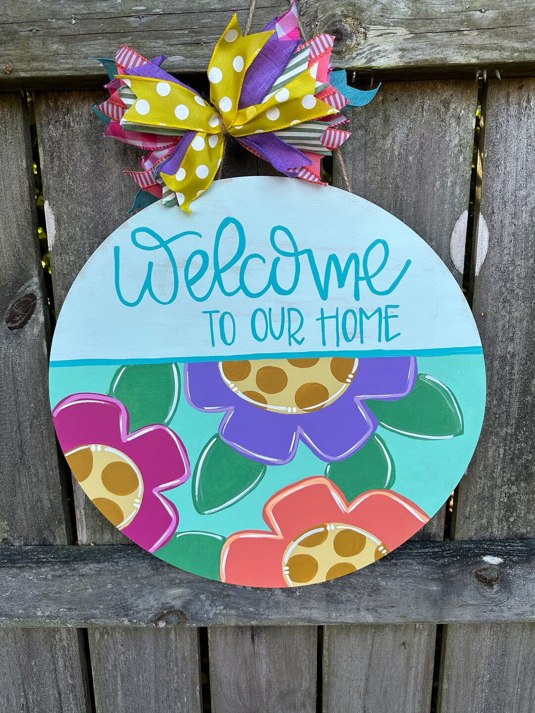 Welcome Door Sign | Welcome Home Door Wreath | Spring Door Hanger ...