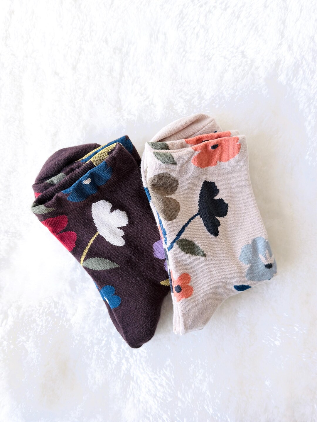 Spring Floral Socks, Flower Pattern, Garden Style, Gift for Her ...