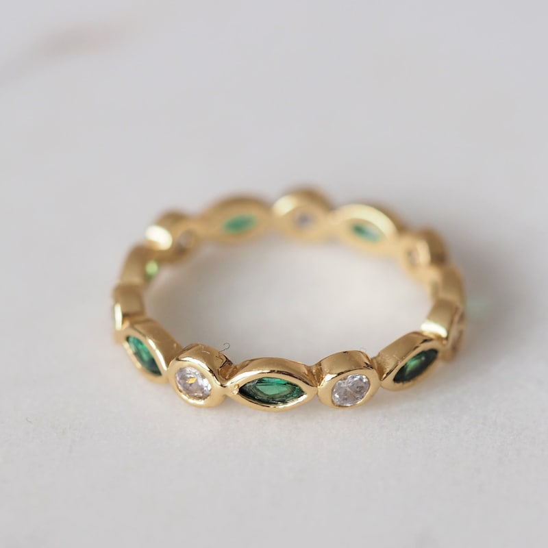 Emerald Stacking Ring - Etsy