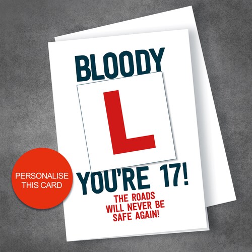 Personalised 17th Birthday Card Car Driving/learner Driver | Etsy