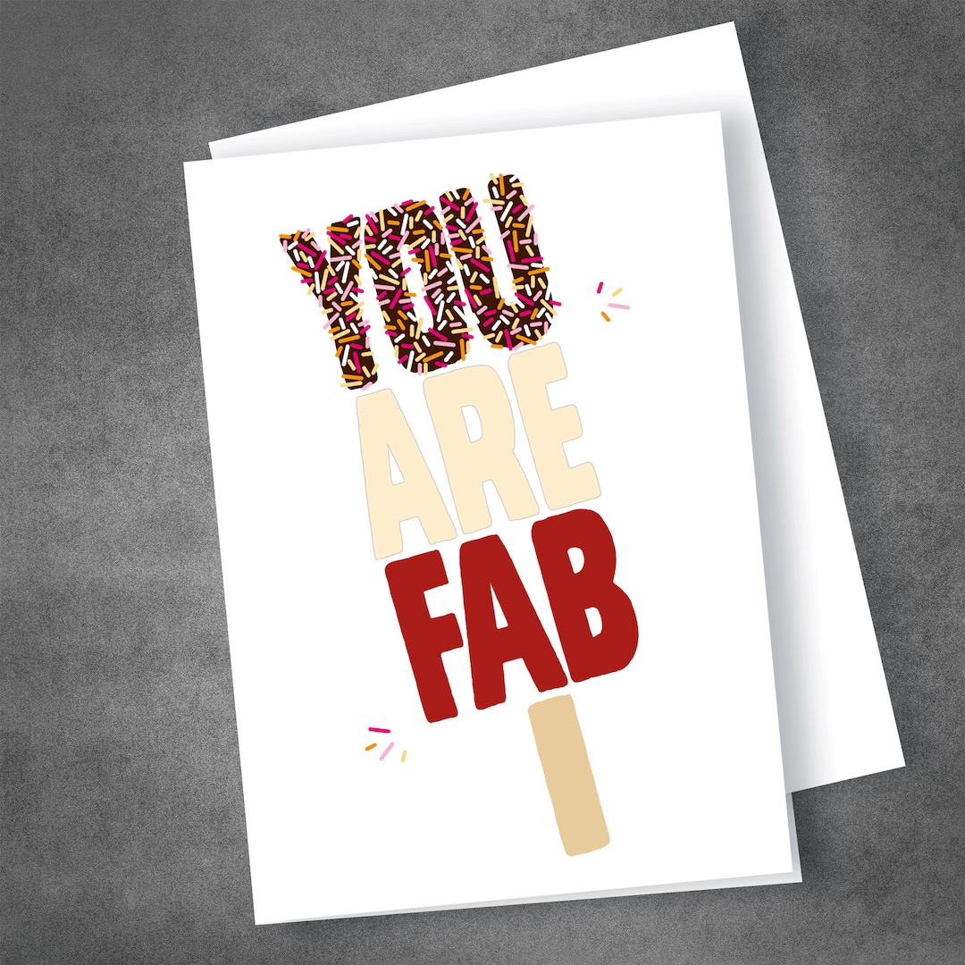 You Are Fab, Favourite Ice Lolly Lovers, Thank You, Send Direct - Etsy UK