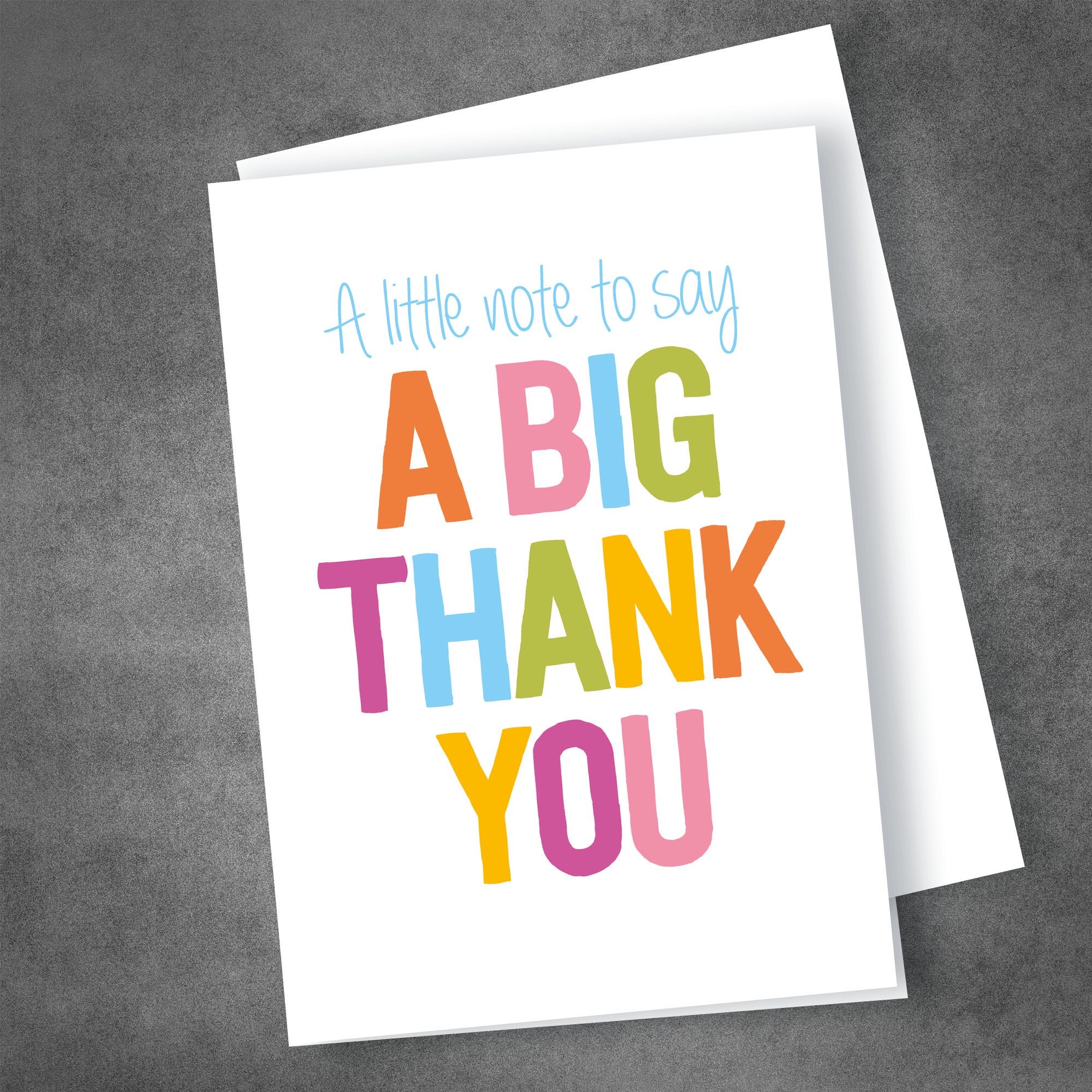 A Little Note To Say A Big Thank You Thanks Thankyou Card | Etsy