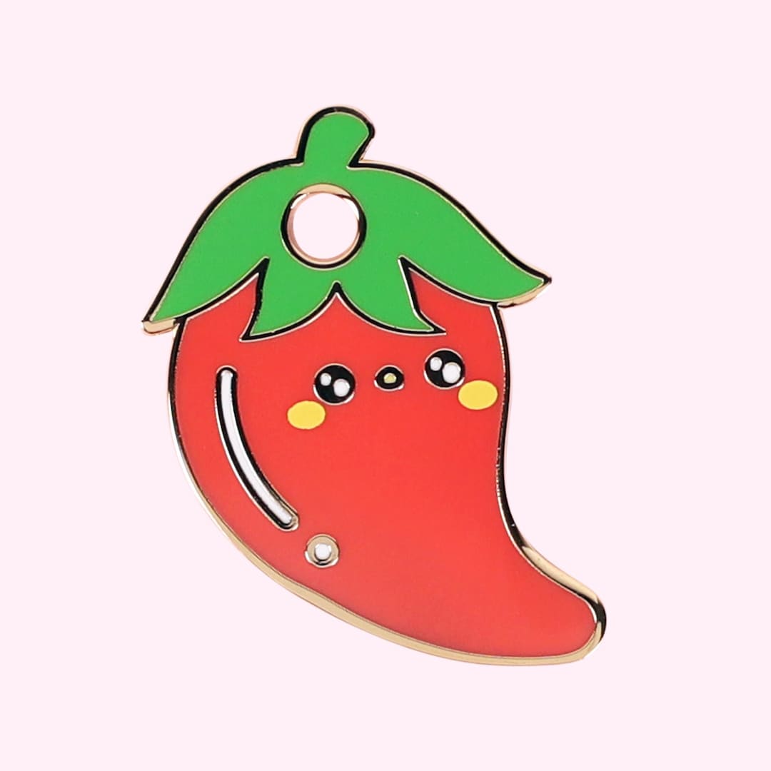 Cute Chilli Pepper Pet ID Tag - Custom Engraved Enamel Dog Tag - Kawaii ...