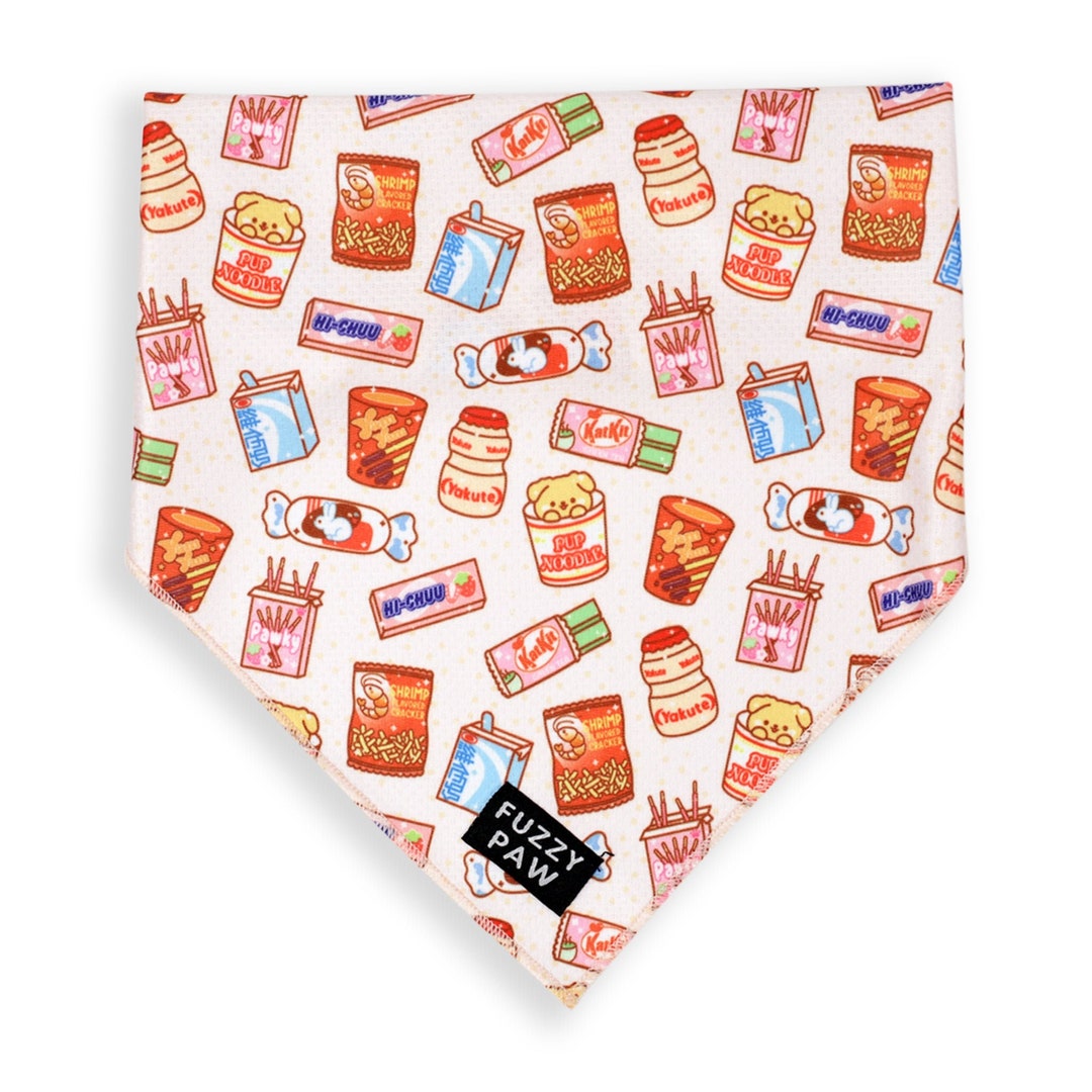 Asian Snacks Cooling Dog Bandana - Lightweight Asian Foods Pet Bandana ...
