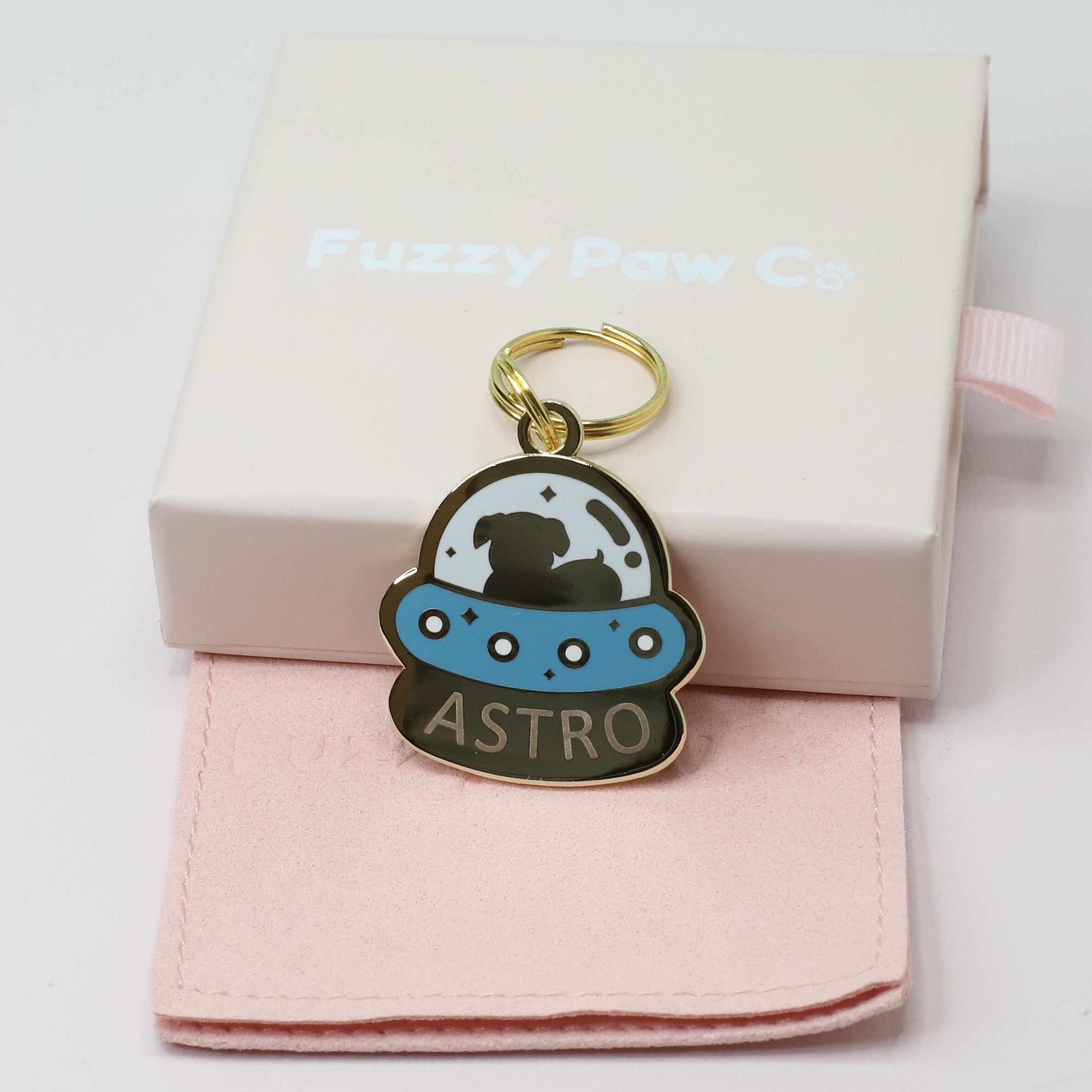 Cute UFO Dog Tag With Custom Engraving Alien Spaceship Tag - Etsy
