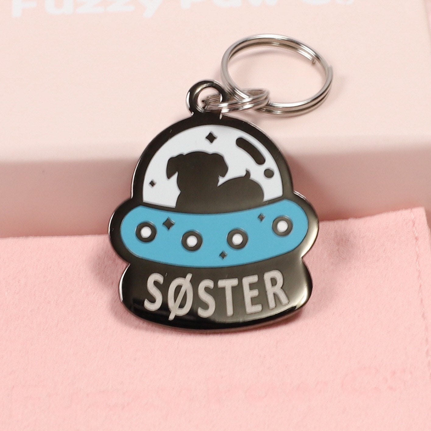 Cute UFO Dog Tag With Custom Engraving Alien Spaceship Tag - Etsy