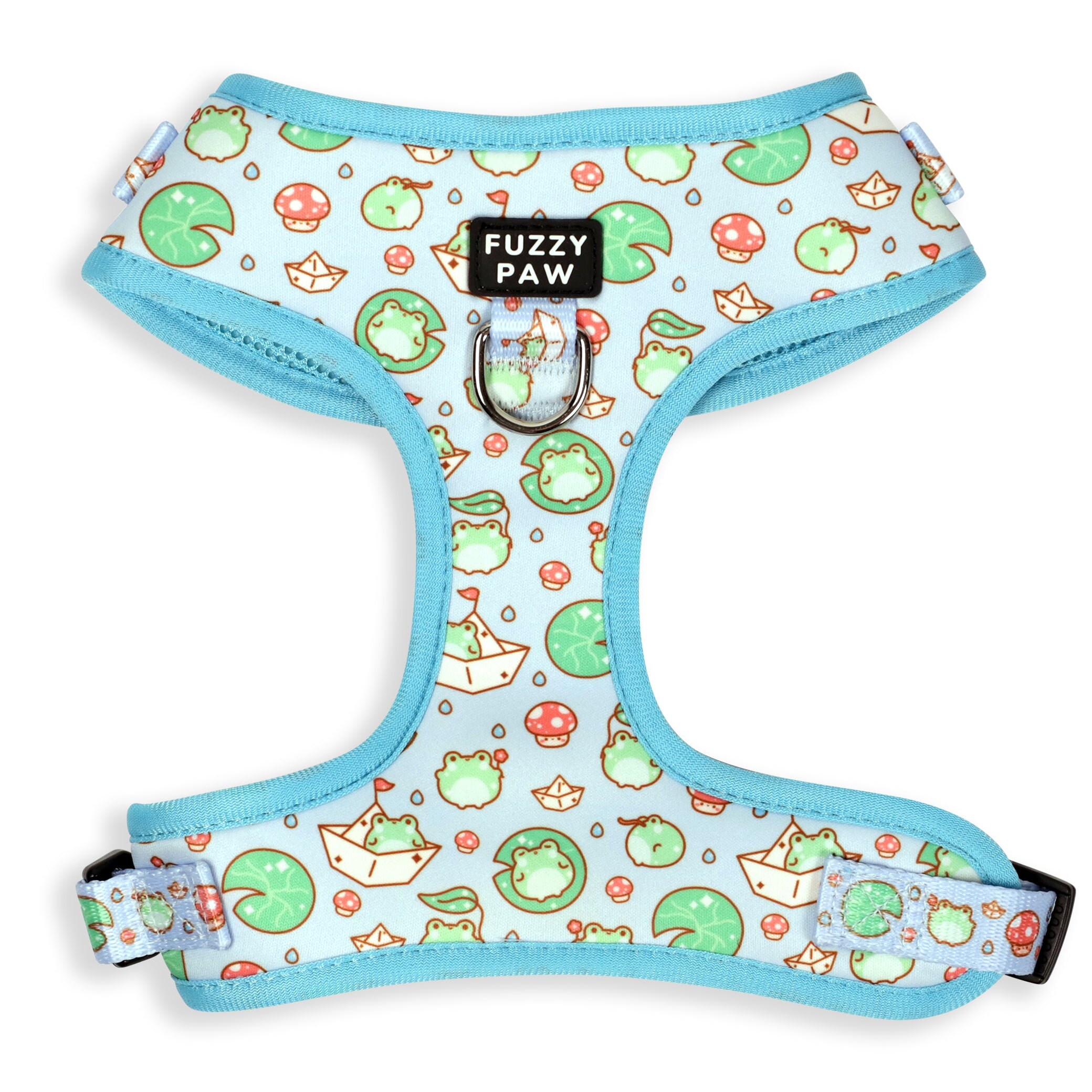 Cute Kawaii Frogs & Mushrooms Dog Harness - Froggy Toads Adjustable Pet ...