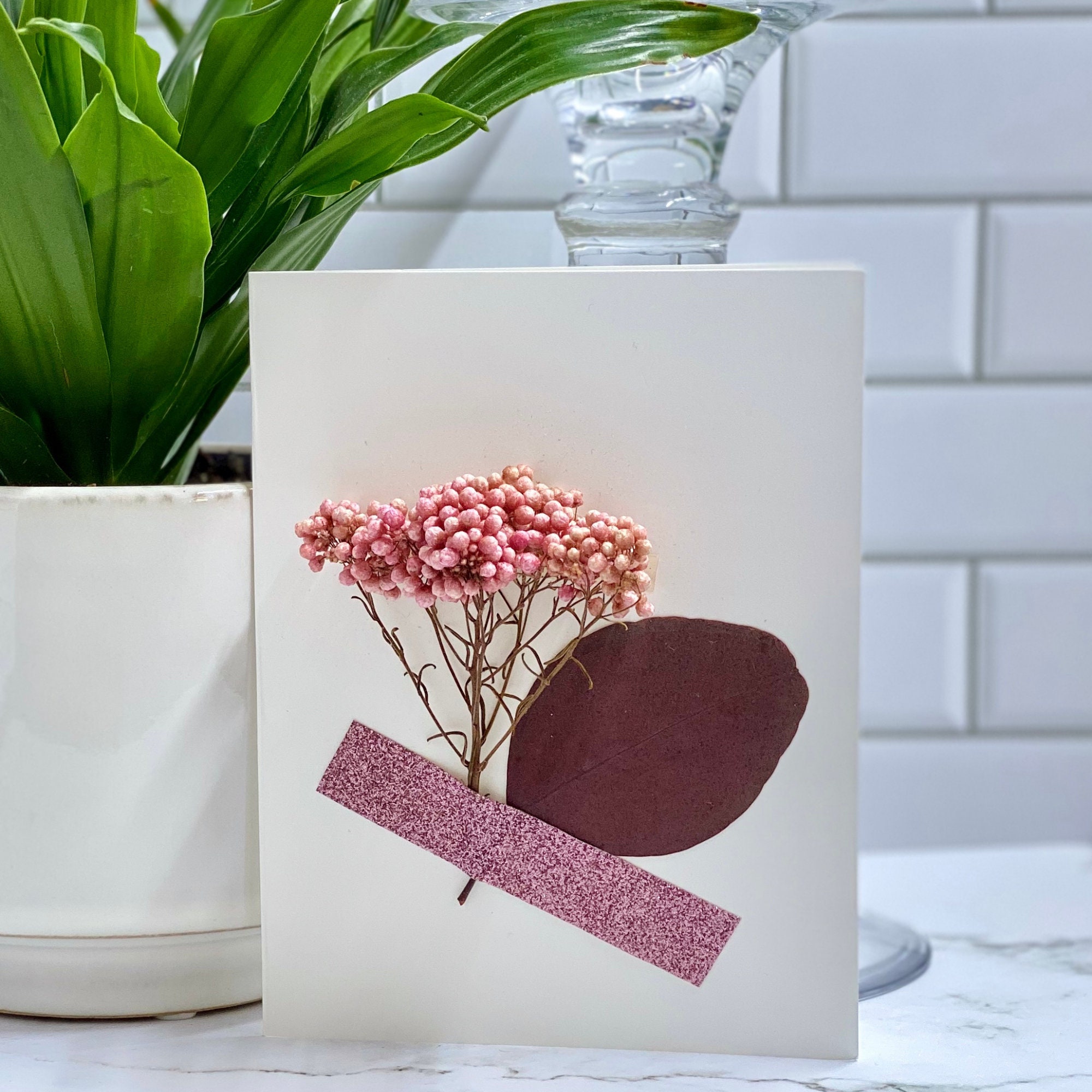 Real Dried Flowers Greeting Card Colorful Floral Stationery Card Dried ...