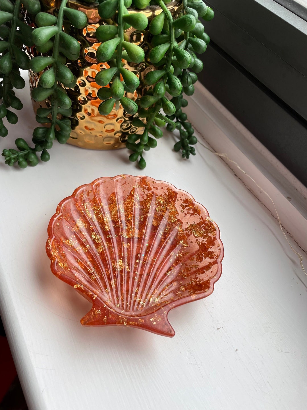 Handmade Resin Trinket Dish, Trinket Dish, Home Furnishings, Resin, Red ...