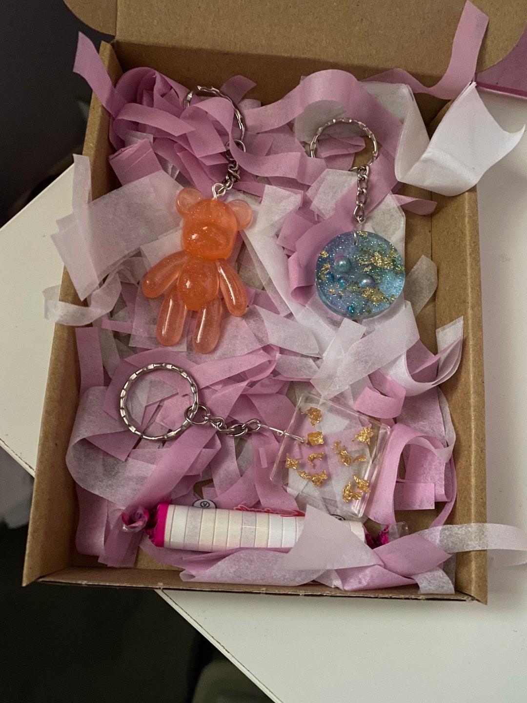 Keyring Mystery Box, Keyrings, Mystery Box, Pink Keyrings, Resin ...
