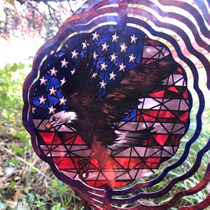 Eagle Wind Spinner, Patriotic Lawn Decorations, Red White and Blue ...