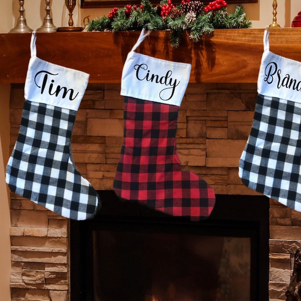 Plaid Stocking - Etsy