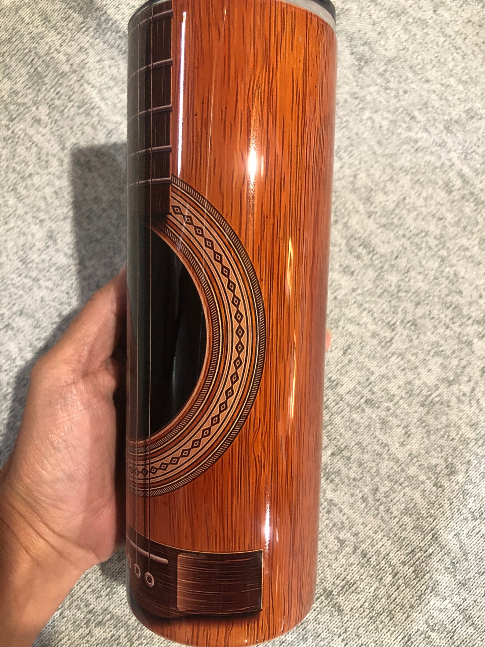 Guitar Tumbler, Woodgrain Guitar Cup, Guitar Gift, Music Gift, Guitar ...