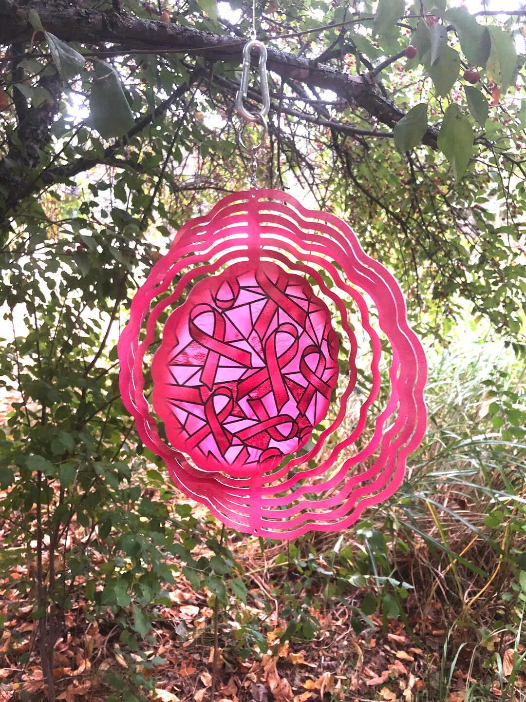 Custom Breast Cancer Ribbon Wind Spinner, Pink Ribbon Wind Spinner ...