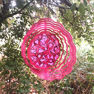 Custom Breast Cancer Ribbon Wind Spinner, Pink Ribbon Wind Spinner ...