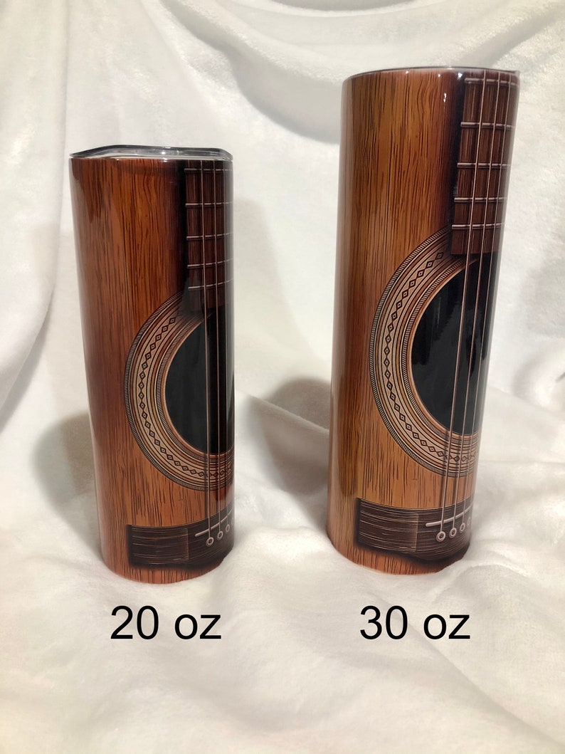 Guitar Tumbler Woodgrain Guitar Cup Guitar Gift Music Gift | Etsy