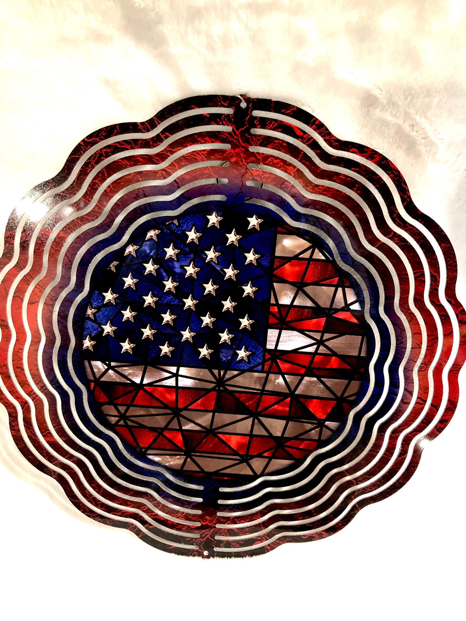 American Flag Wind Spinner American Flag Yard Decor Hanging - Etsy