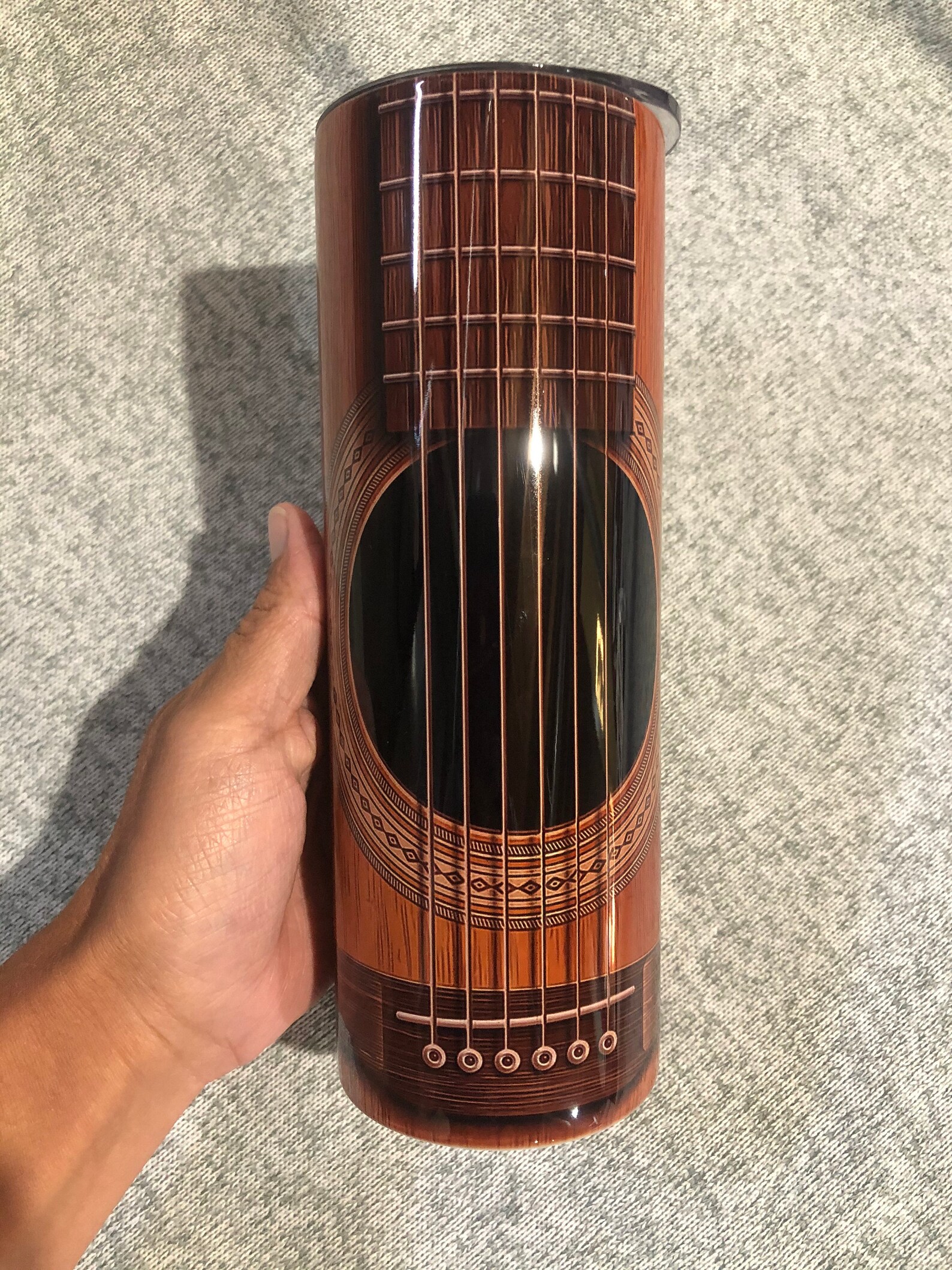 Guitar Tumbler, Woodgrain Guitar Cup, Guitar Gift, Music Gift, Guitar ...