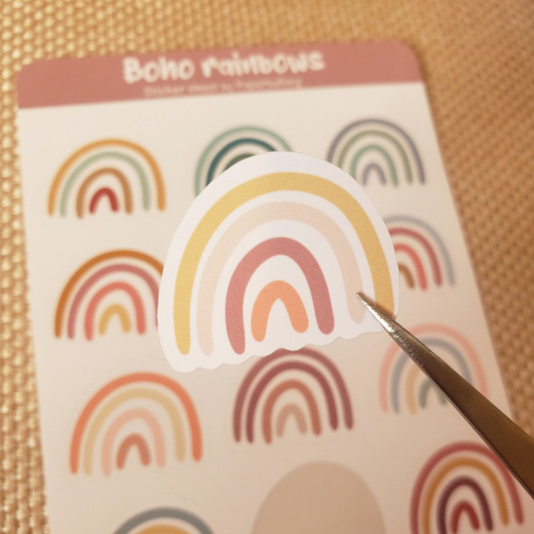 Boho Rainbow Sticker Sheet Boho Colors Stickers Cute - Etsy
