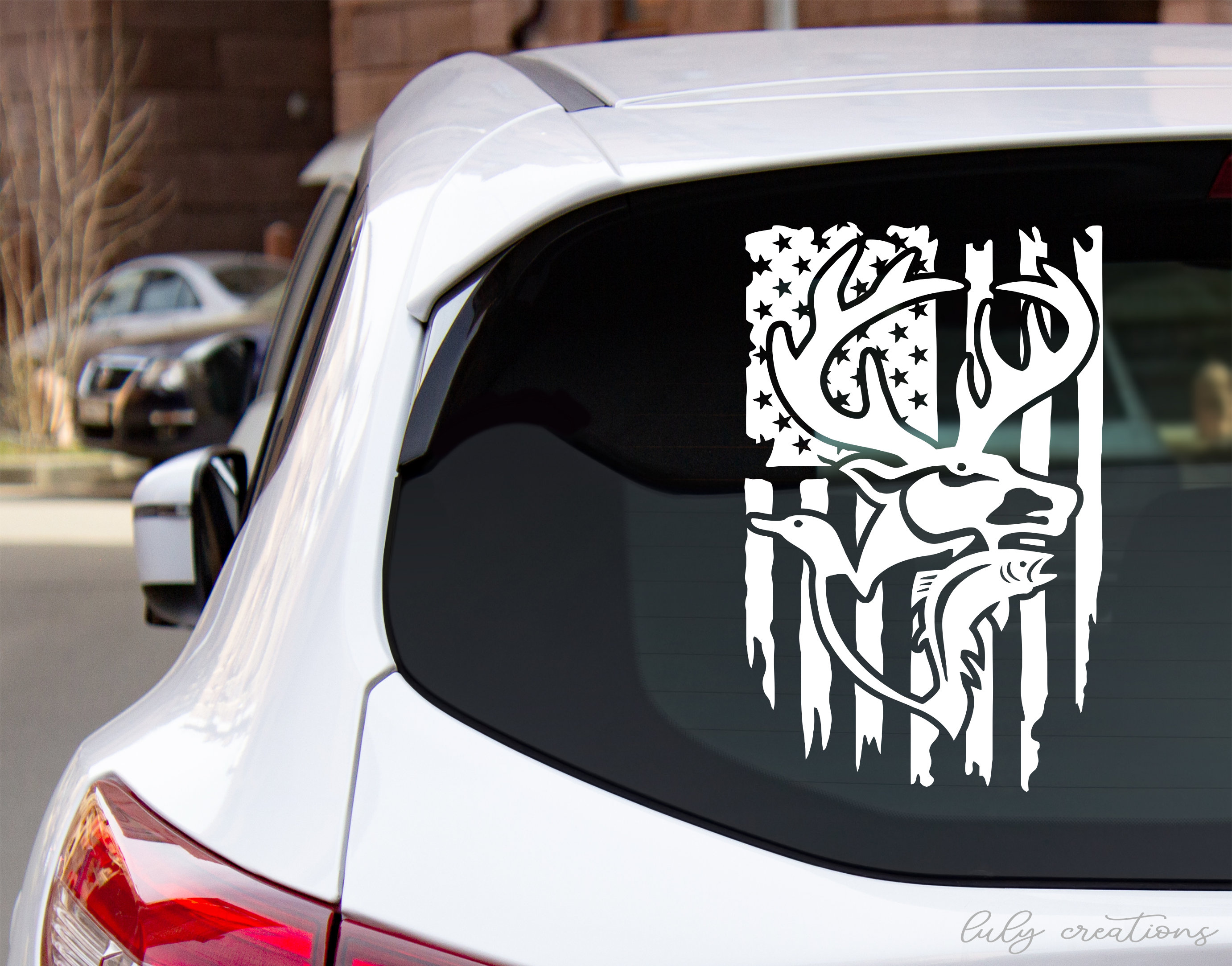 Hunting Fishing Vinyl Decal Deer Duck Fish Decal Hunting Duck - Etsy