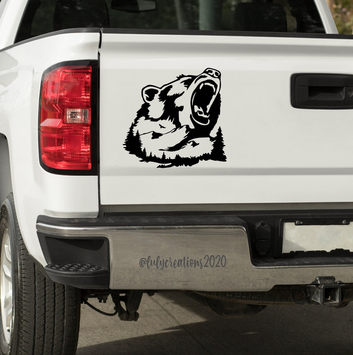 Bear Mountains Scene Vinyl Decal Mountain Bear Decal Bear | Etsy
