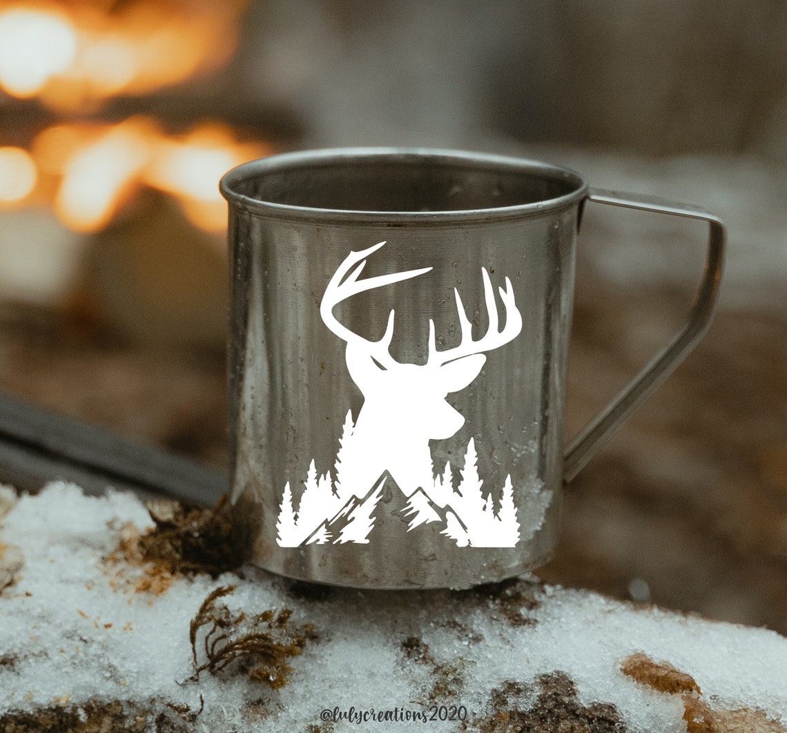 Deer Mountains Vinyl Decal Hunting Decal Mountains Sticker | Etsy