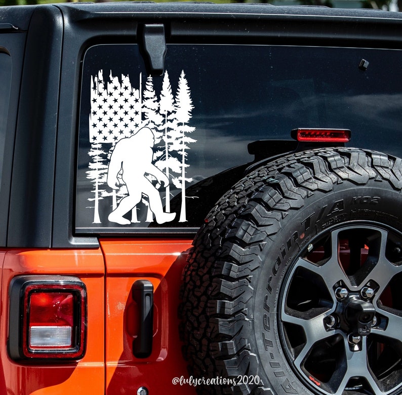Bigfoot USA Flag Vinyl Decal Bigfoot Sticker Sasquatch - Etsy