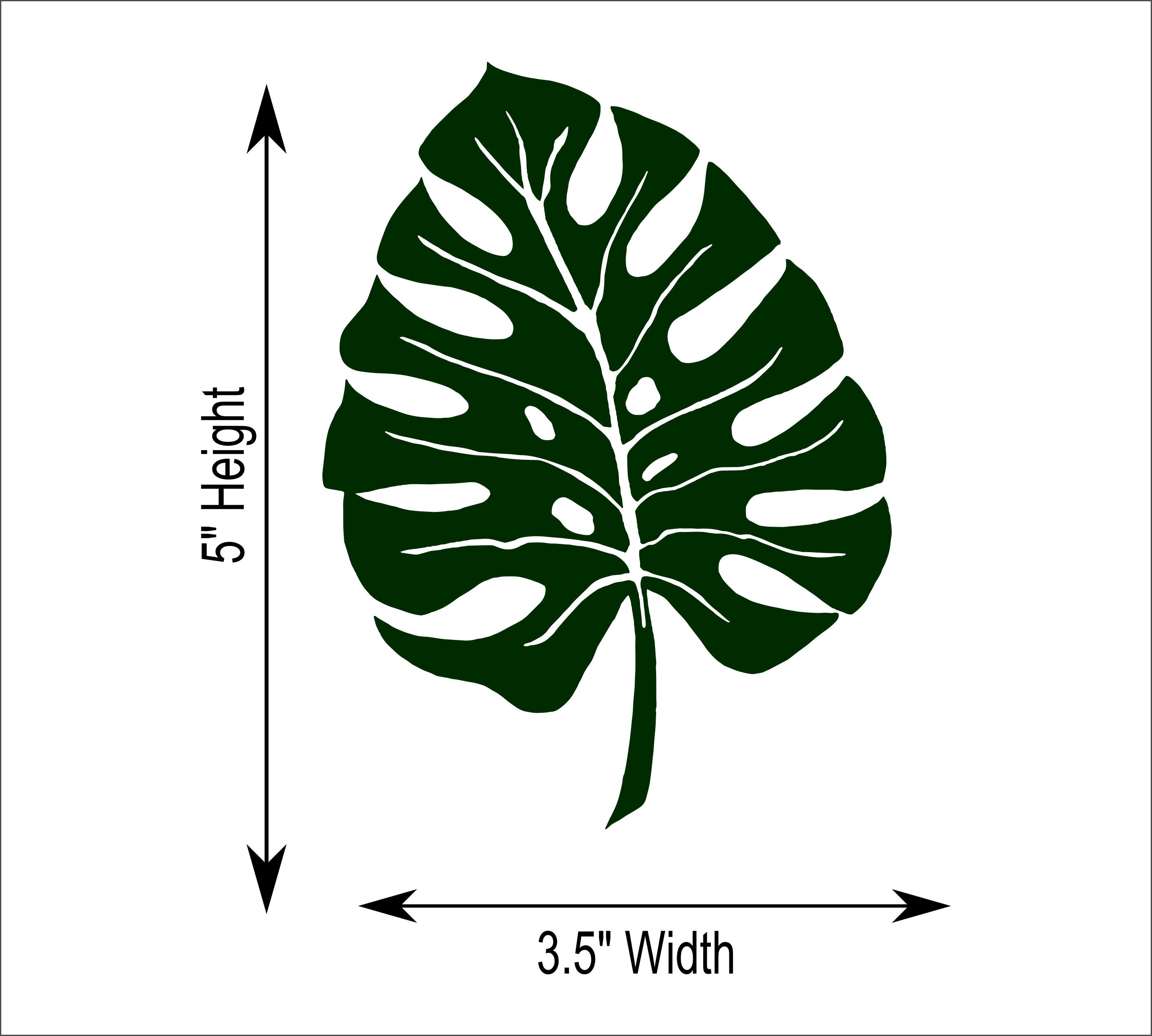 Monstera Leaf Wall Decal Monstera Removable Vinyl Decal Set Etsy