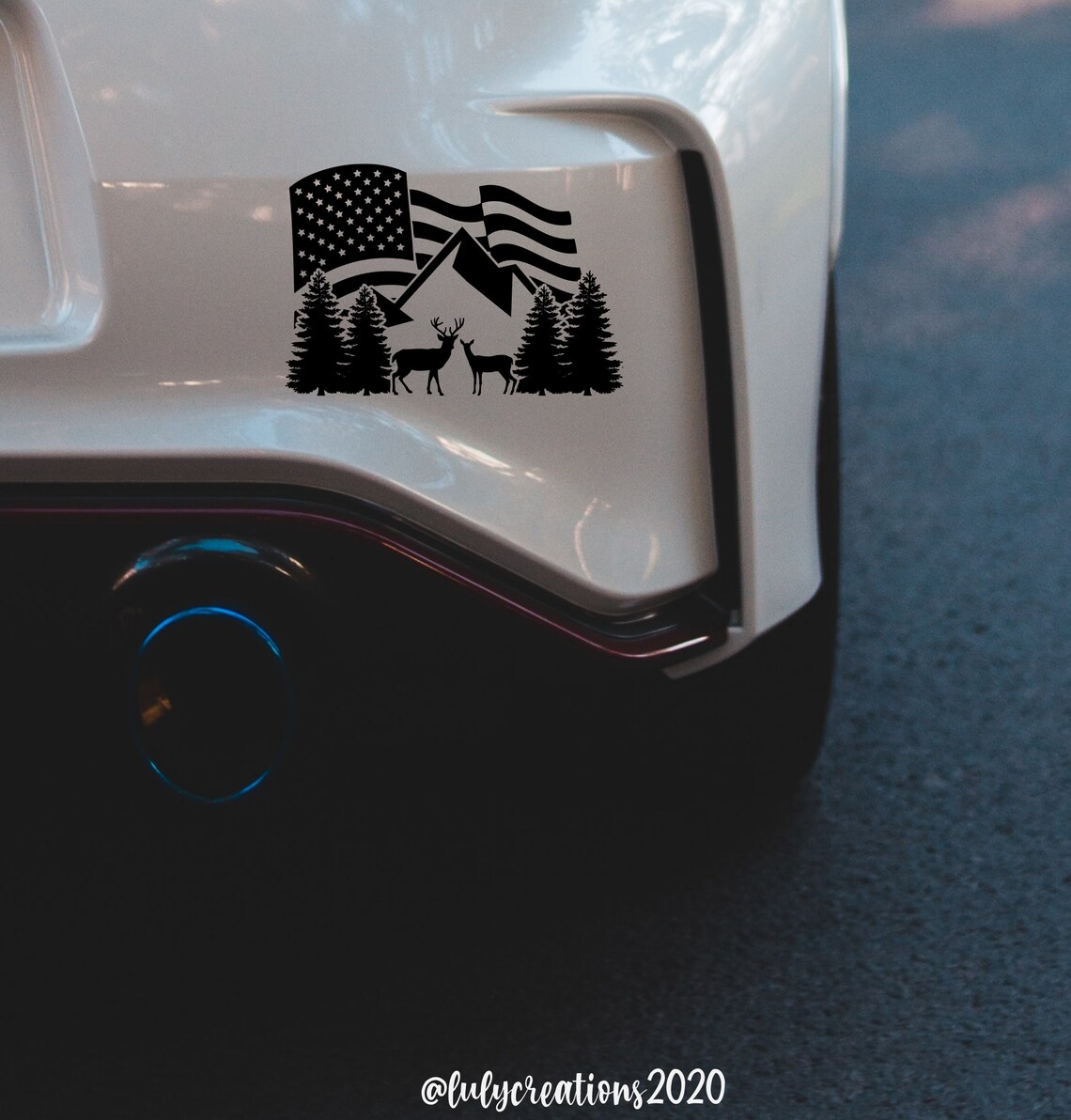 Deer USA Flag Scene Vinyl Decal Deer Hunting Decal Deer | Etsy