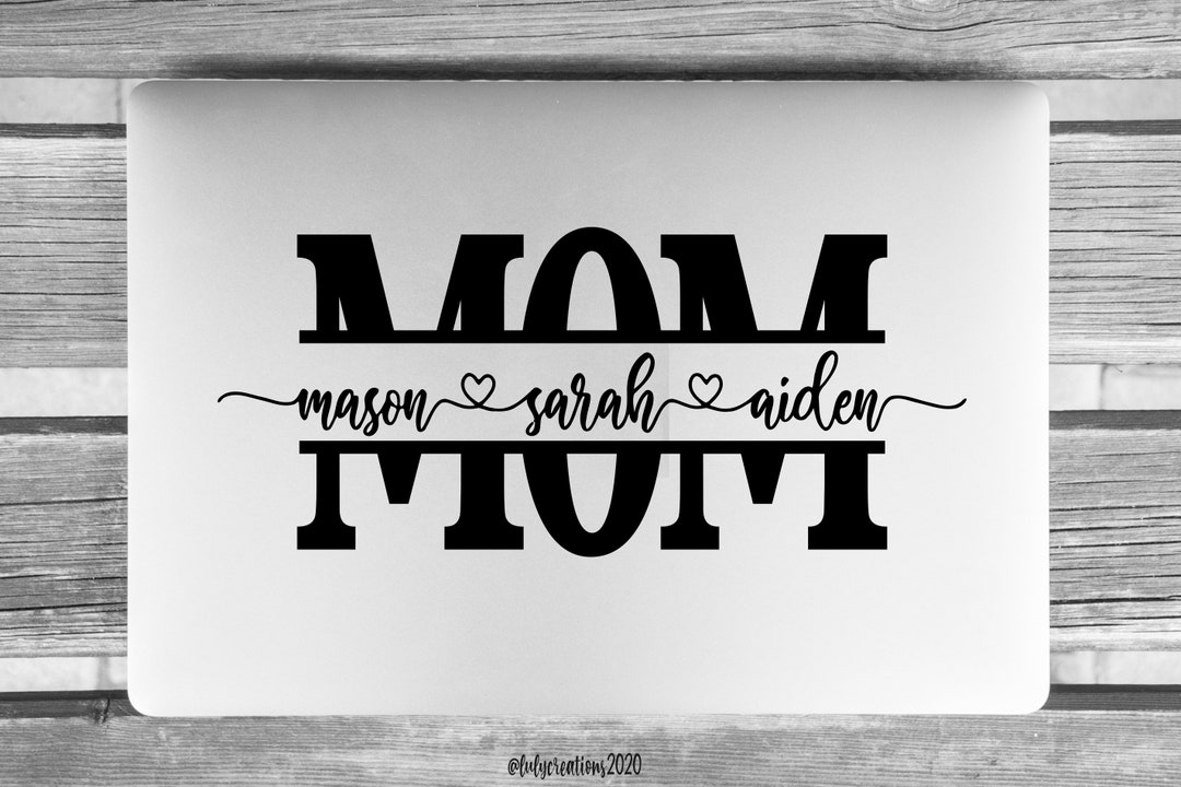 Mom Kids Names Vinyl Decal, Custom Mother's Day Decal, Personalized Mom ...
