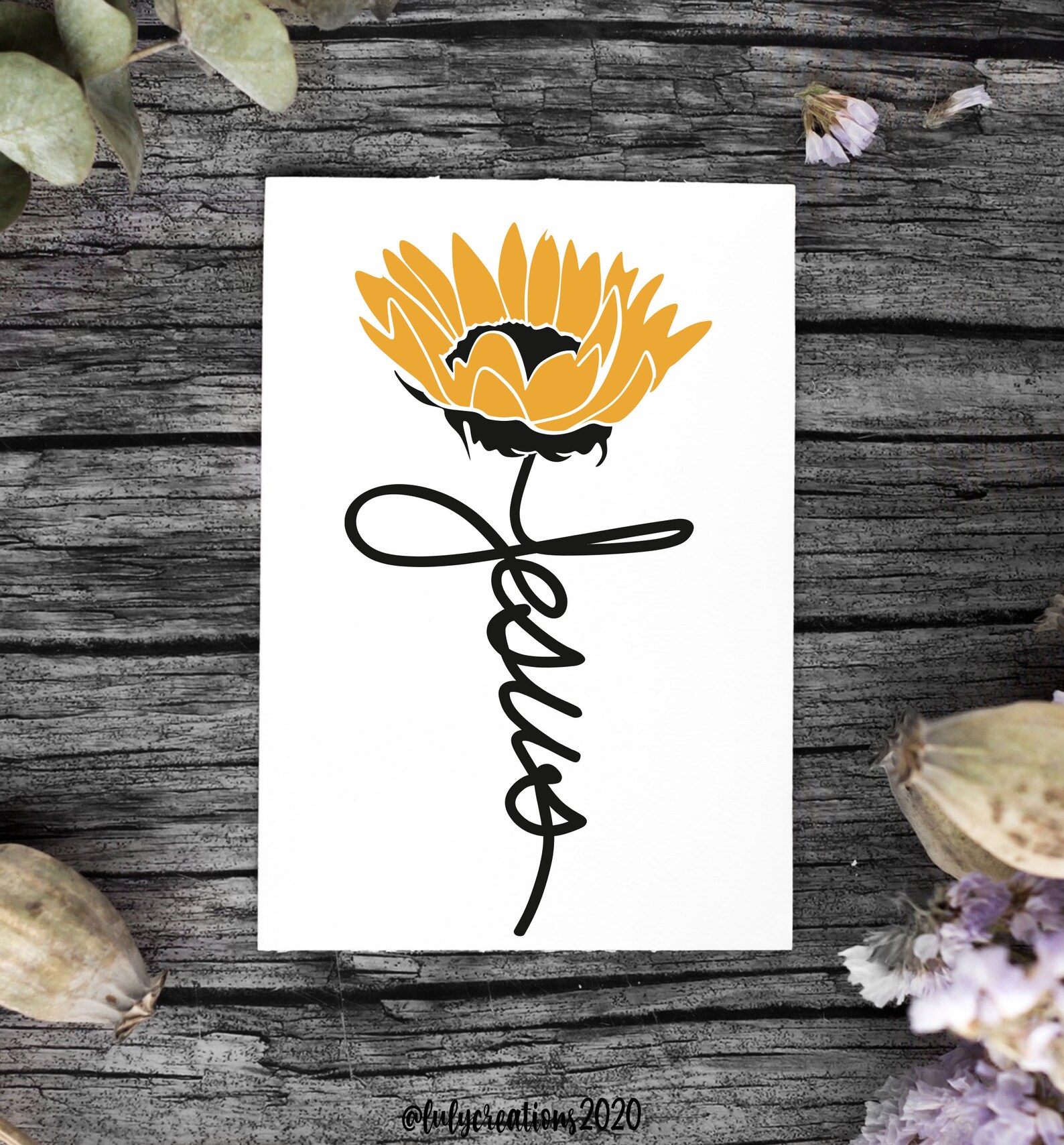Custom Order Jesus Sunflower Vinyl Decal Christian Decal - Etsy
