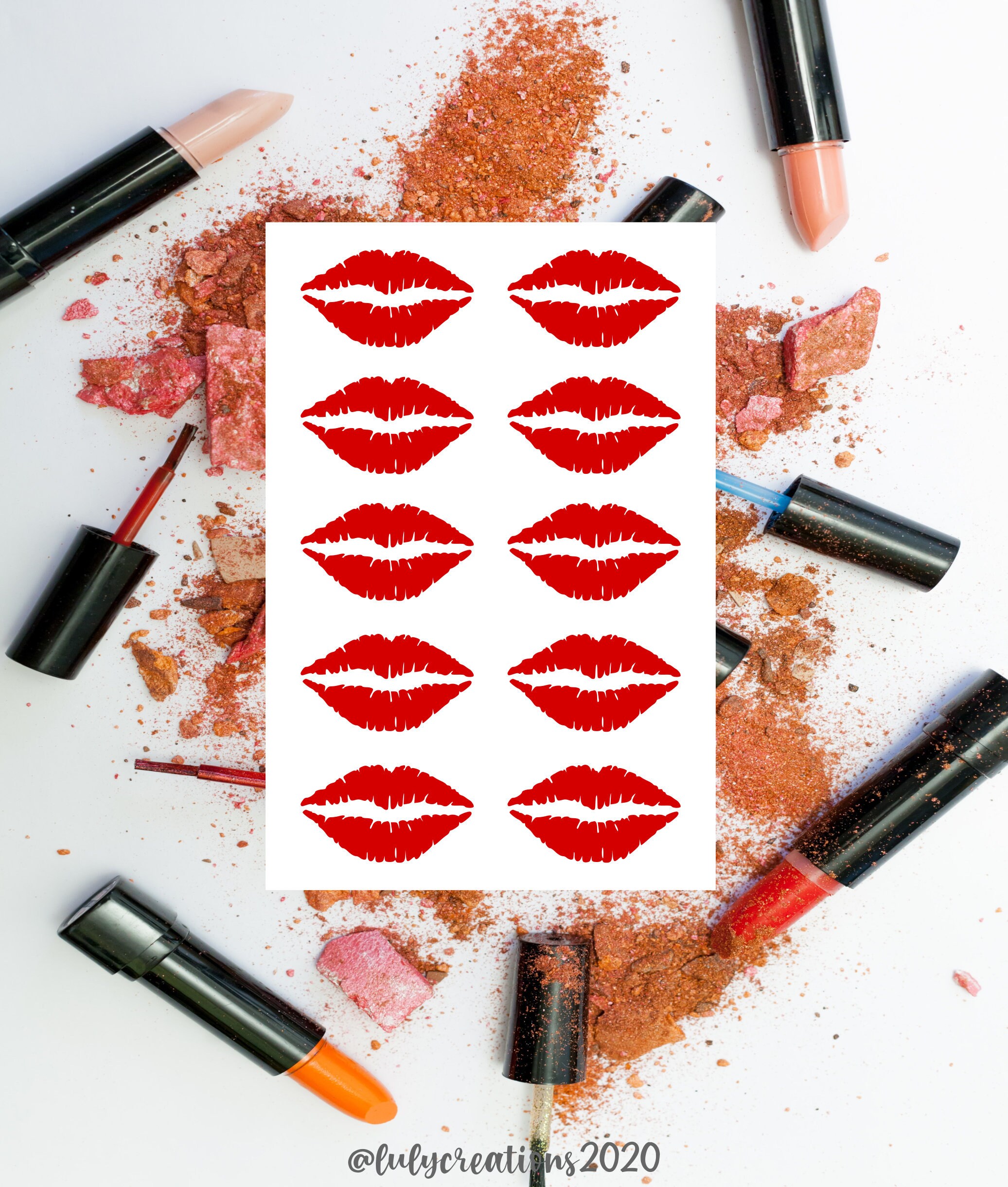 Lips Vinyl Decal Set of 10 Lips Decal Lips Stickers Mouth - Etsy