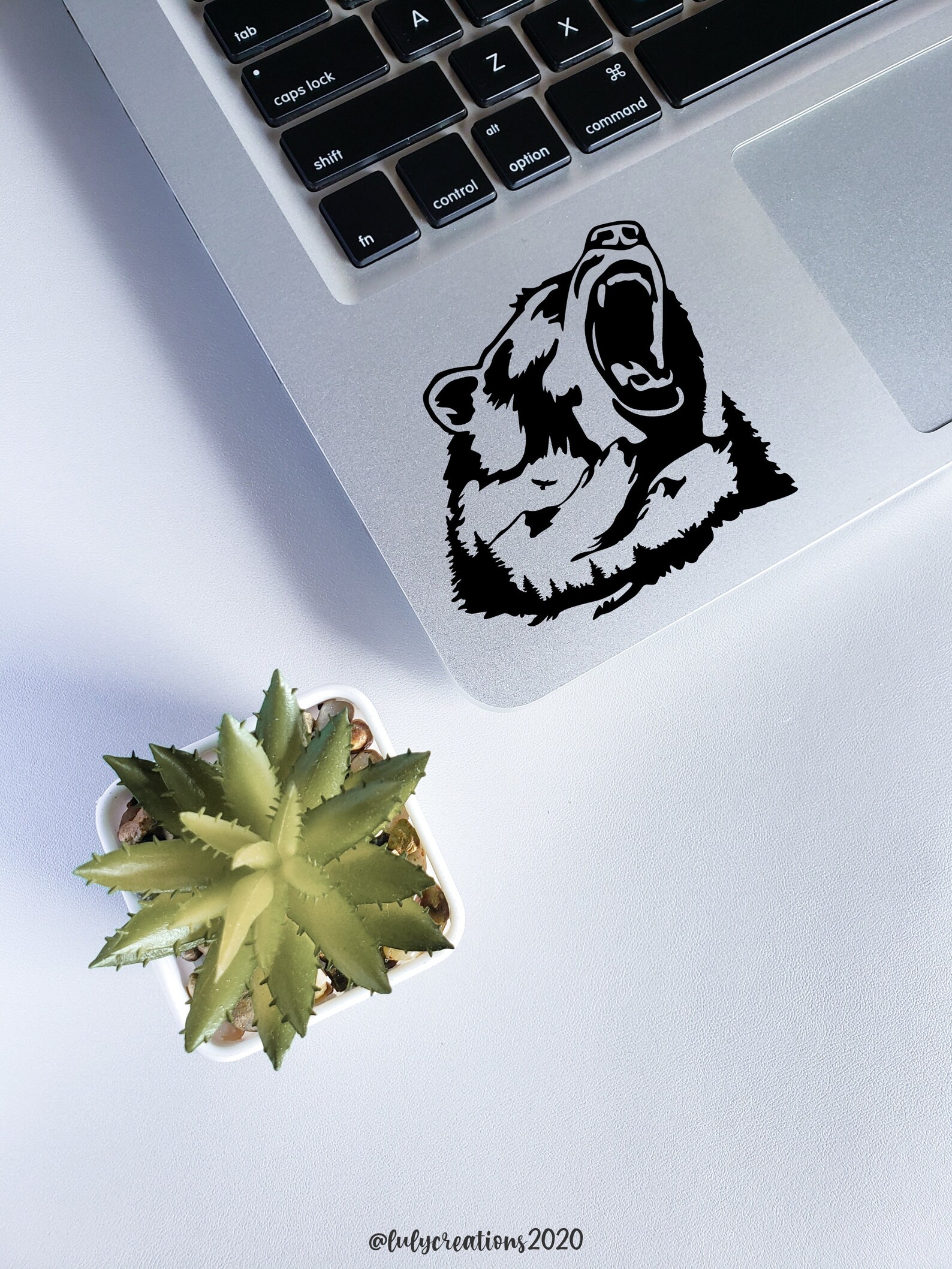 Bear Mountains Scene Vinyl Decal Mountain Bear Decal Bear | Etsy