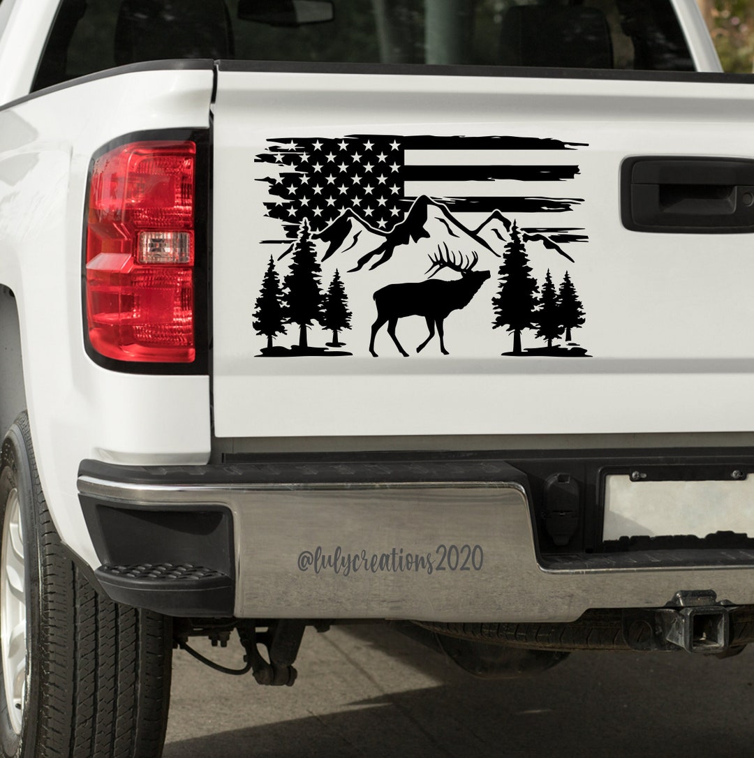 Elk Mountains Scene Vinyl Decal Elk Woods Decal Elk Hunter Gift for Elk ...
