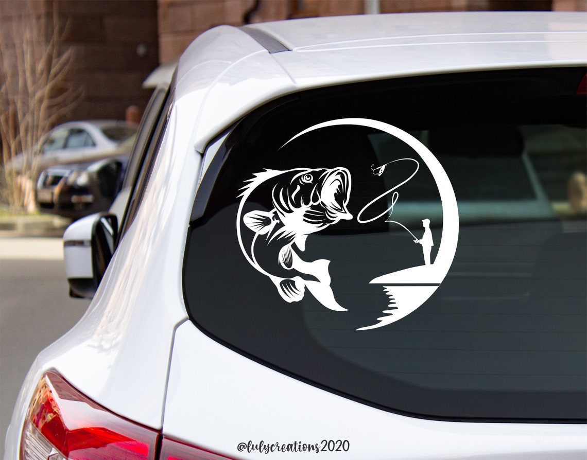 Bass Fishing Vinyl Decal Fisherman Decal Fishing Sticker - Etsy