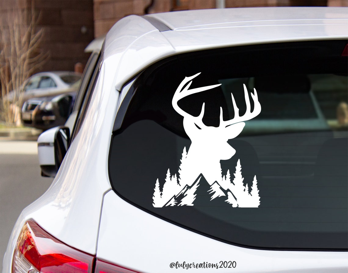 Deer Mountains Vinyl Decal Hunting Decal Mountains Sticker | Etsy