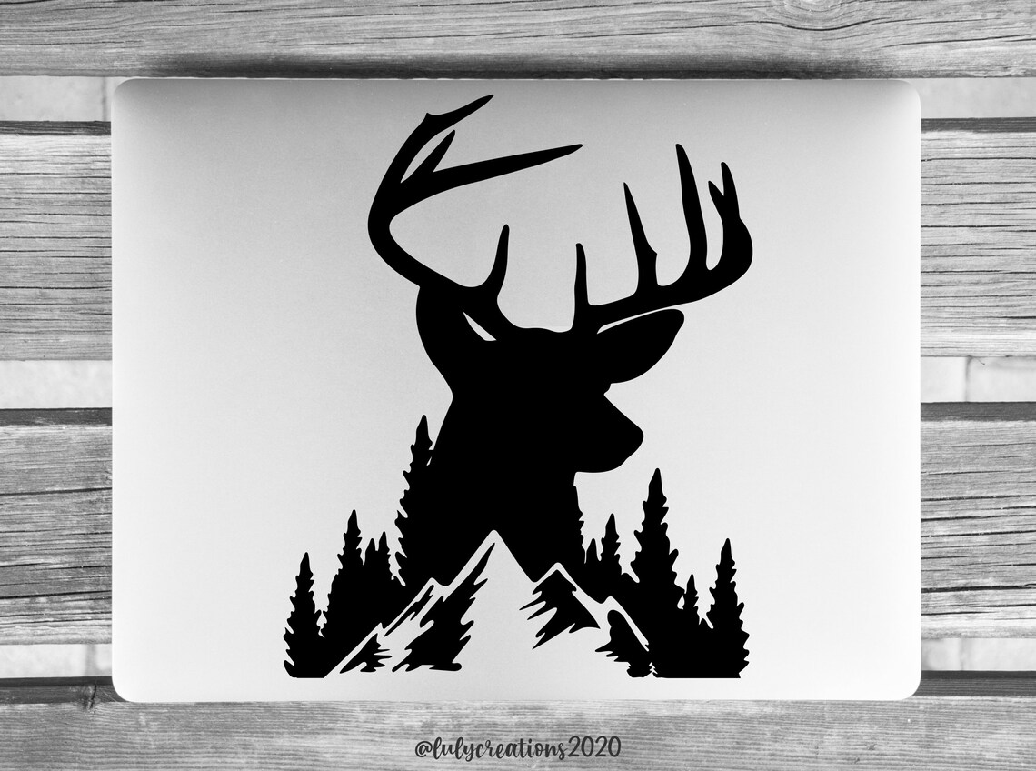Deer Mountains Vinyl Decal Hunting Decal Mountains Sticker | Etsy