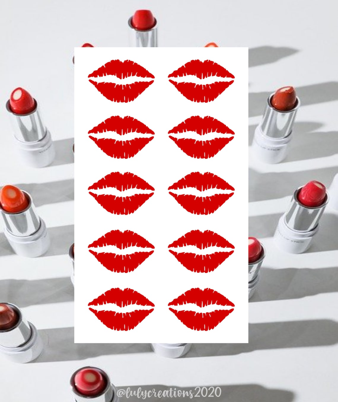 Lips Vinyl Decal Set of 10 Lips Decal Lips Stickers Mouth - Etsy
