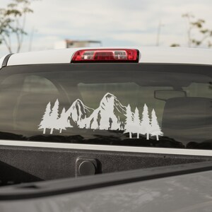 Mountains Scene Decal Mountain Range Decal Mountain and Trees Decal ...